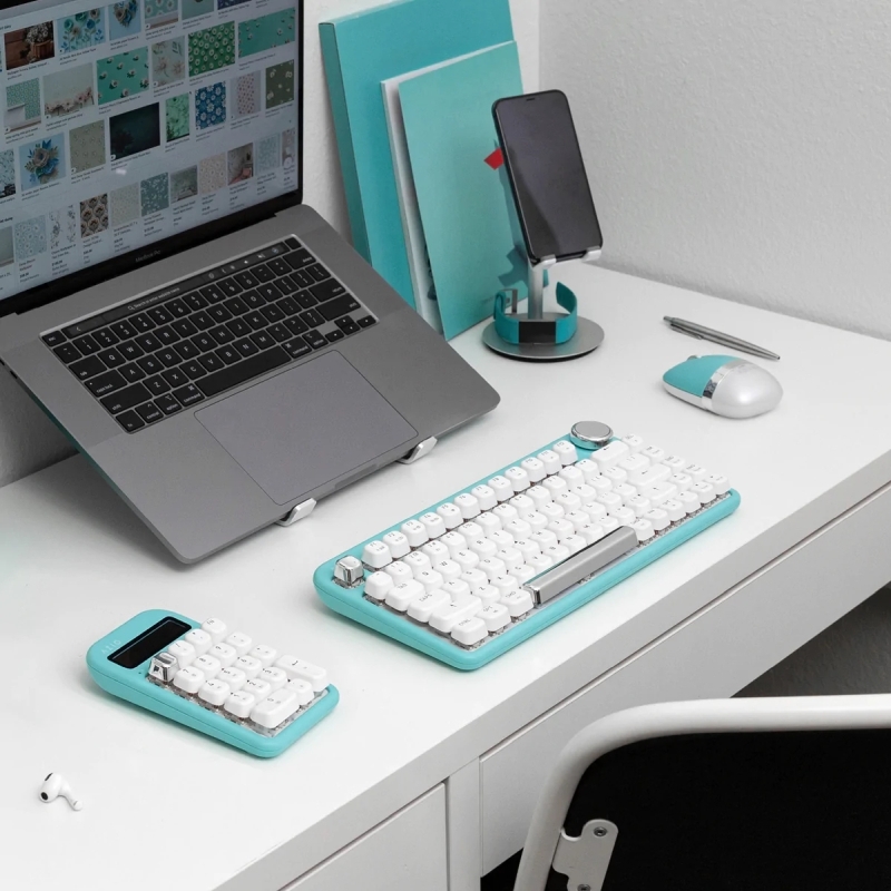 Azio IZO Wireless Numpad / Calculator Series 2 - Mint Daisy | Ink Depot