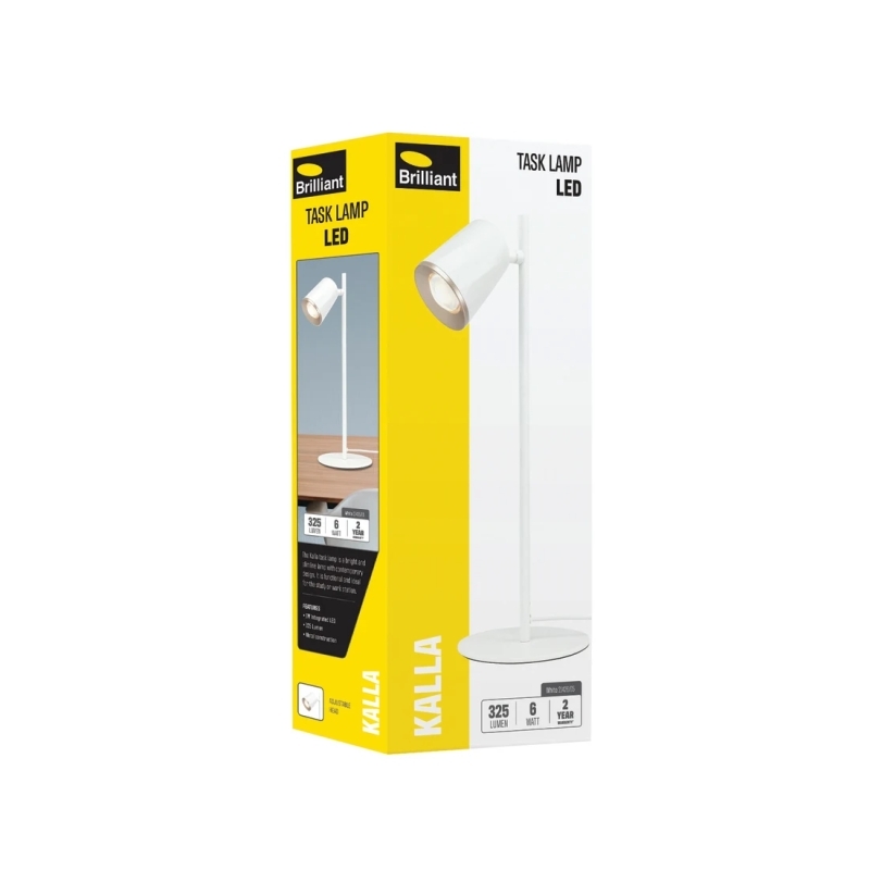 Brilliant Kalla LED Task Lamp - White | Ink Depot