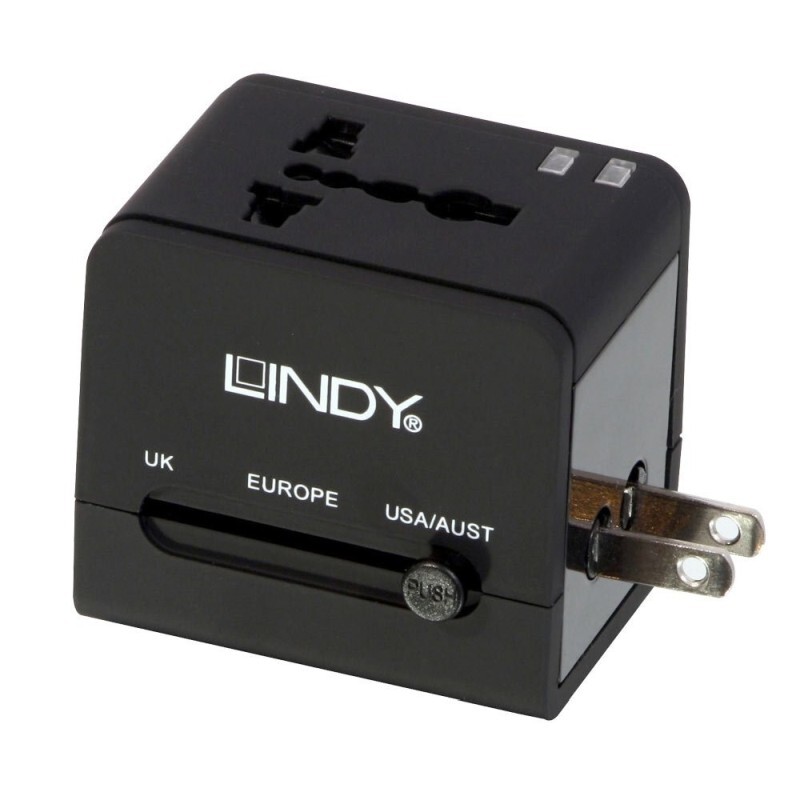 Lindy 2 Port USB-A 10.5W Smart Travel Charger | Ink Depot