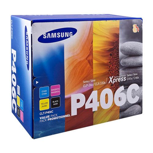 4 Pack Samsung CLT-P406C Genuine Toner Value Pack | Ink Depot
