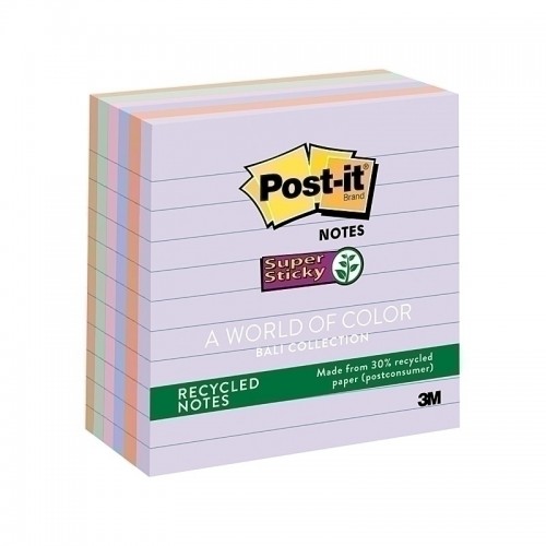 Post-It Lined Notes Super Sticky Bali 101 x 101mm - 6-Pack